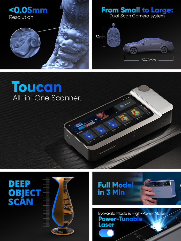 Toucan All in One 3D Scanner-Portable, High-Accuracy Scanning | 3DMakerpro